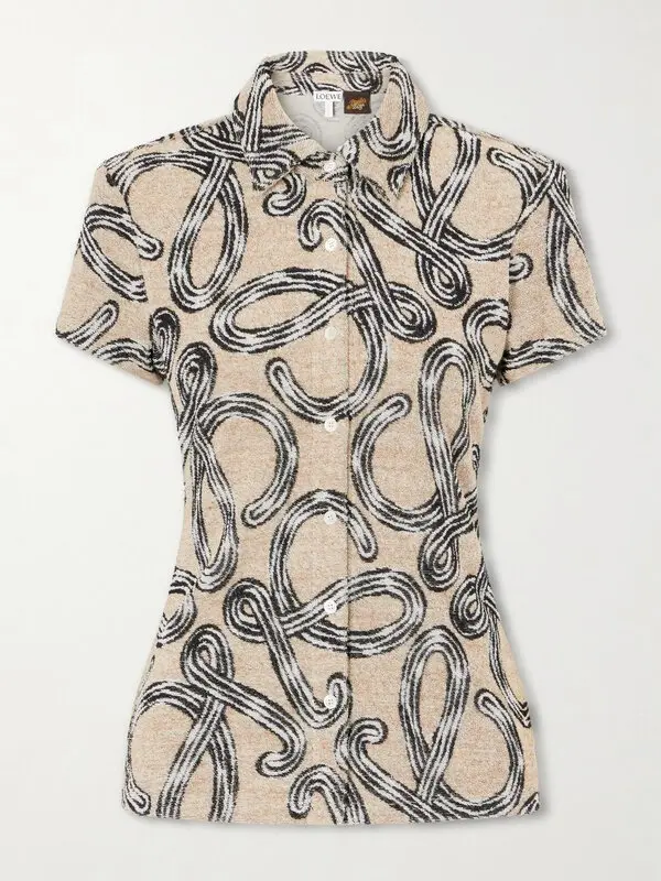 Loewe Paula's Ibiza Printed Cotton-blend Terry Shirt - Neutrals