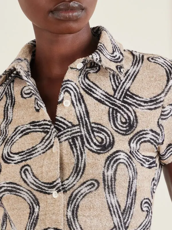 Loewe Paula's Ibiza Printed Cotton-blend Terry Shirt - Neutrals