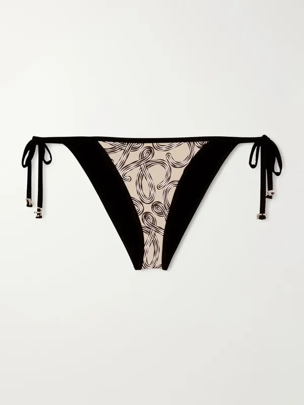 Loewe Paula's Ibiza Anagram Printed Bikini Briefs - Neutrals