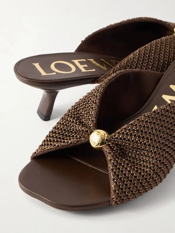 Loewe Paula's Ibiza Pebble Raffia-effect Mules