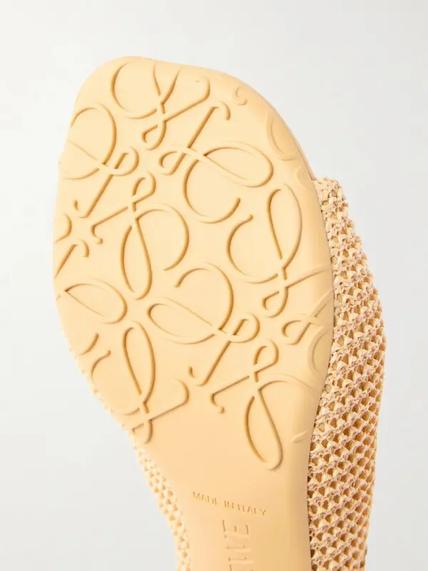 Loewe Paula's Ibiza Pebble Raffia-effect Mules