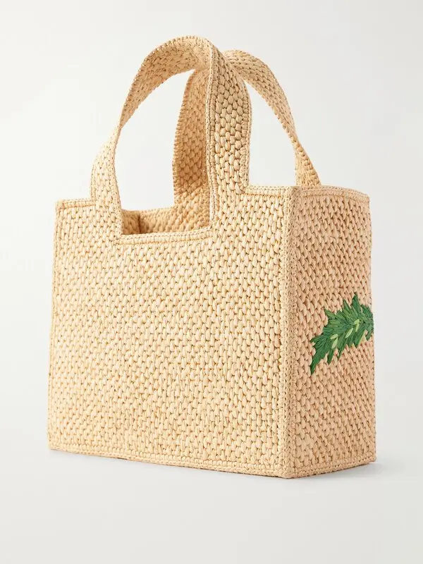 Loewe Paula's Ibiza Small Embroidered Raffia Tote - Neutrals