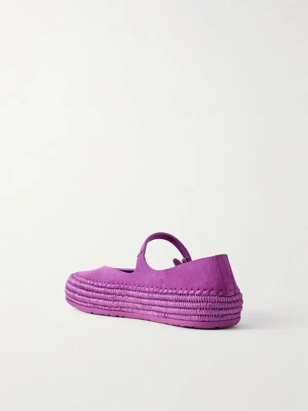 Loewe Rio Suede Mary Jane Espadrilles - Purple