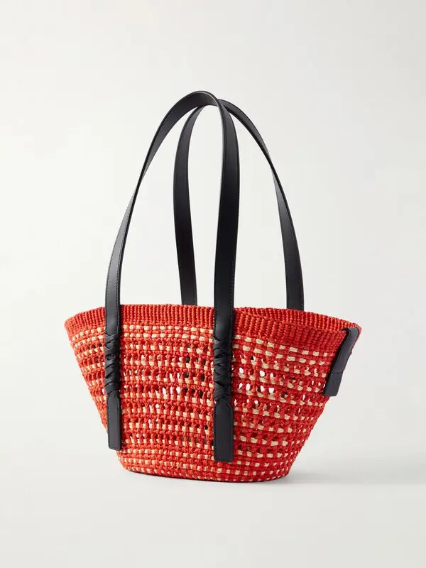 Loewe Paula's Ibiza Braid Basket Raffia Shoulder Bag - Red
