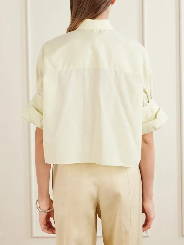 TWP Cropped Cotton Button-down Shirt - Yellow