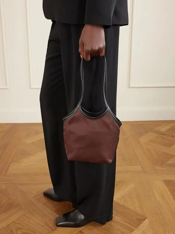 VALESQUE Cami Small Leather-trimmed Nylon-satin Tote