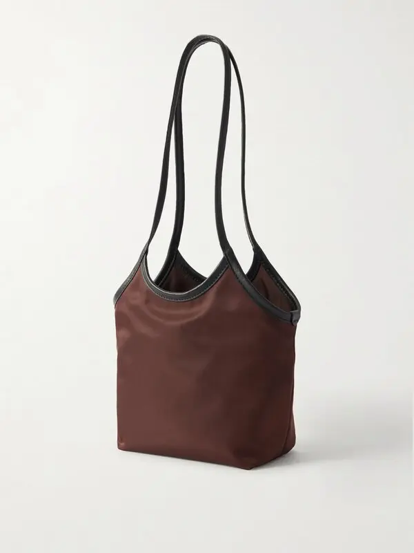VALESQUE Cami Small Leather-trimmed Nylon-satin Tote