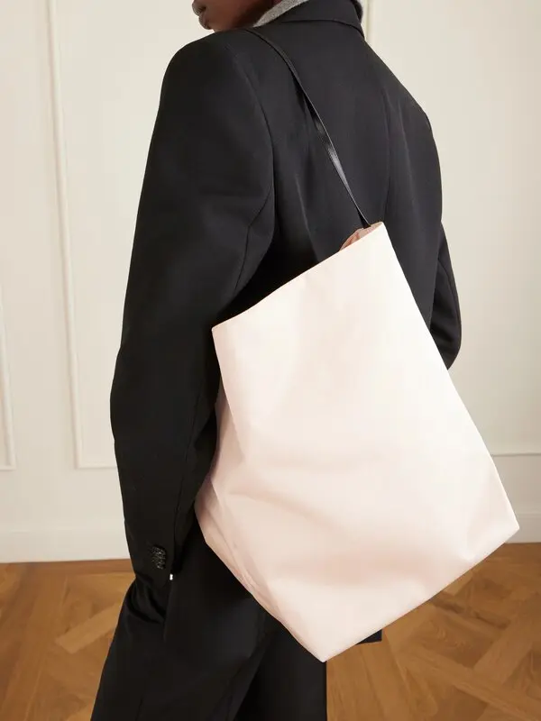 VALESQUE Leather-trimmed Nylon-satin Tote