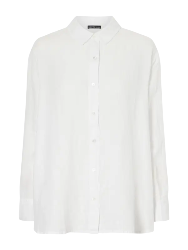 JAMES PERSE Linen-canvas Relaxed Fit Shirt - White