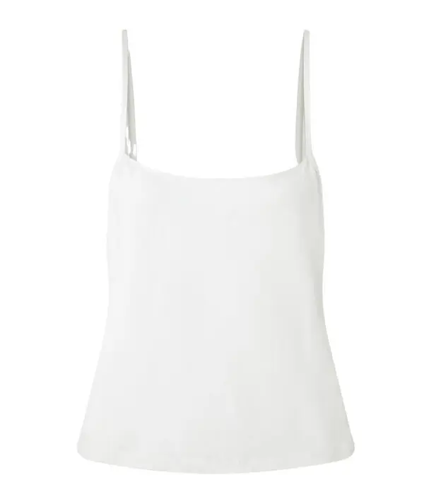 Khaite Crinkled Cotton-jersey Camisole - White