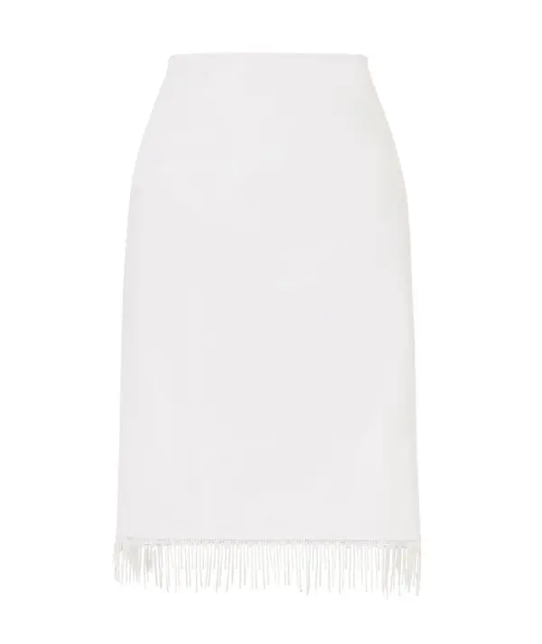 RÓHE Lace-trimmed Cotton Midi Skirt - White
