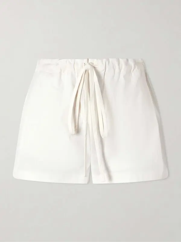 Khaite Robbie Cotton And Silk-blend Shorts - White