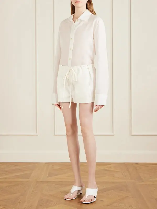 Khaite Cotton And Silk-blend Shorts - White