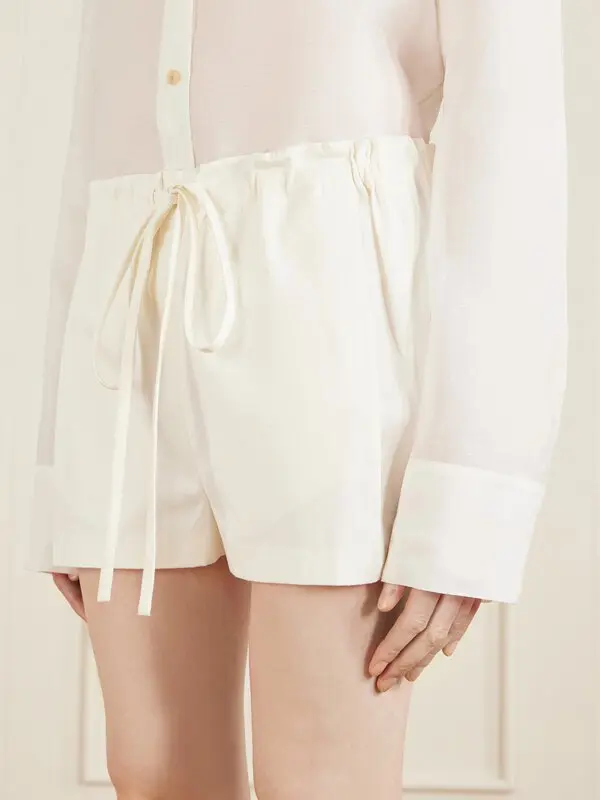Khaite Cotton And Silk-blend Shorts - White