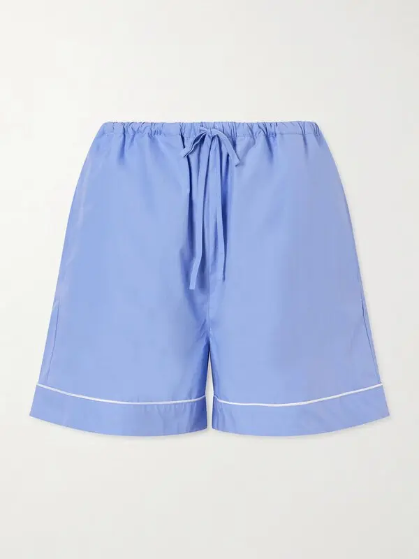 RÓHE Jam Cotton-poplin Shorts - Blue