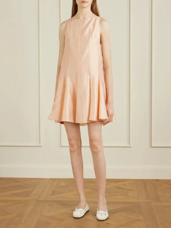 Khaite Mags Paneled Satin-twill Mini Dress - Orange
