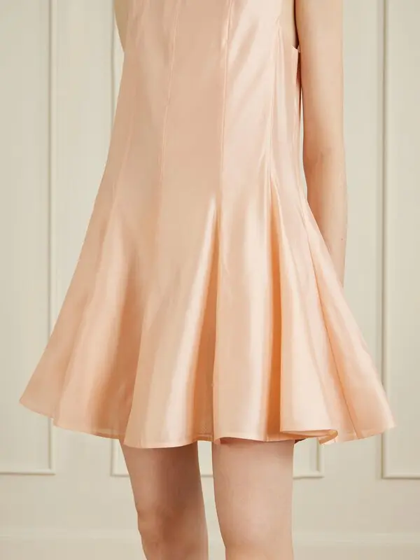 Khaite Mags Paneled Satin-twill Mini Dress - Orange