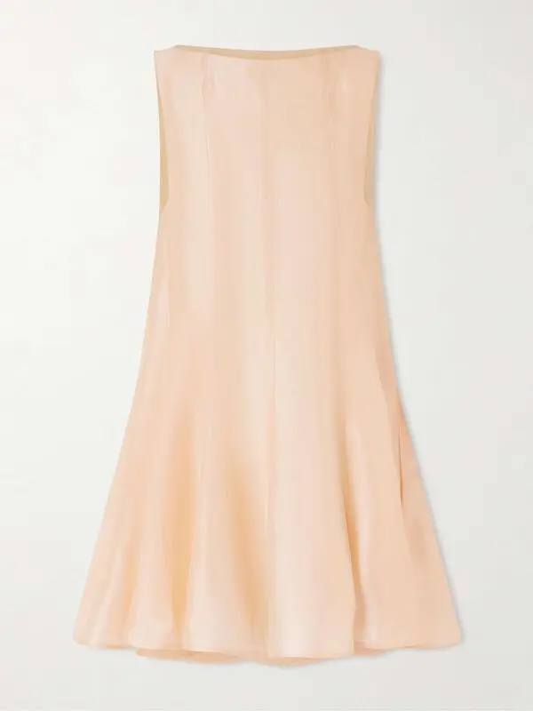 Khaite Mags Paneled Mini Dress - Peach