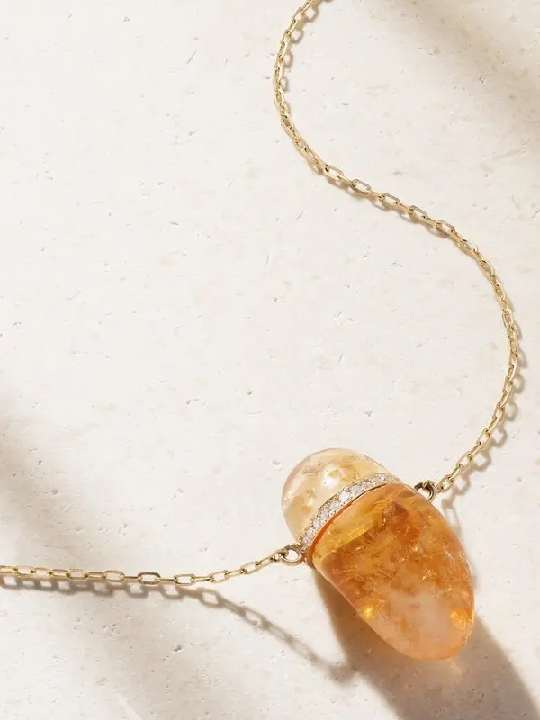 Jia Jia 14-karat Citrine And Diamond Pendant Necklace