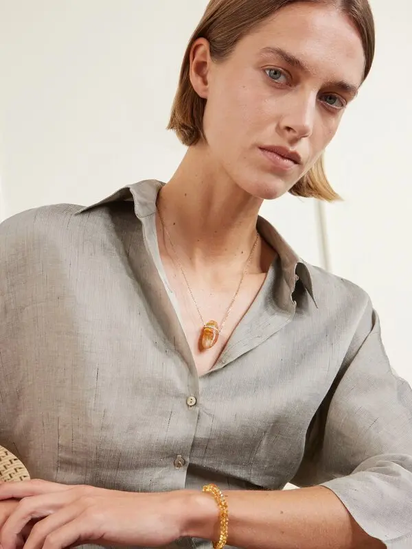 Jia Jia 14-karat Citrine And Diamond Pendant Necklace