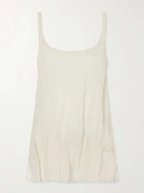 RÓHE Crinkled Cotton-blend Tank Top - Cream
