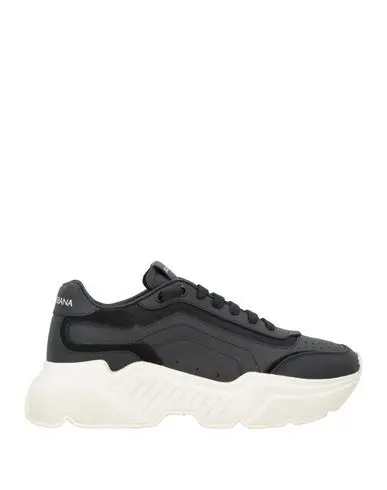 Dolce & Gabbana Sneakers In Calfskin And Textile Fibers - Black