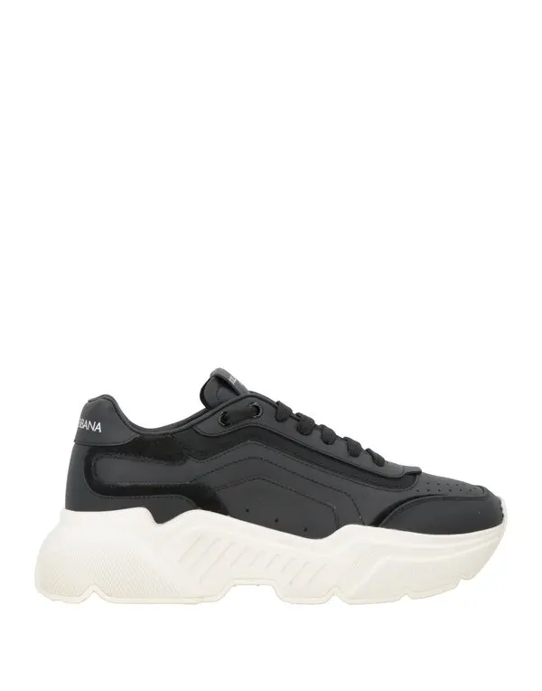 Dolce & Gabbana Calfskin And Textile Fiber Chunky Sneakers - Black