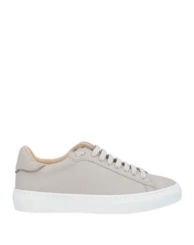 Fabiana Filippi Soft Leather Textured Sneakers With Metal Applications - Light Grey