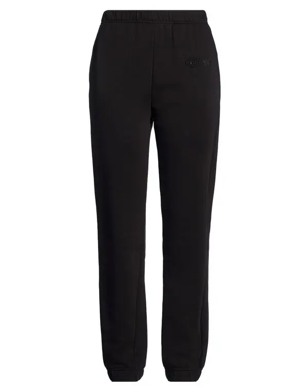CHIARA FERRAGNI Cotton Fleece Track Pants - Black