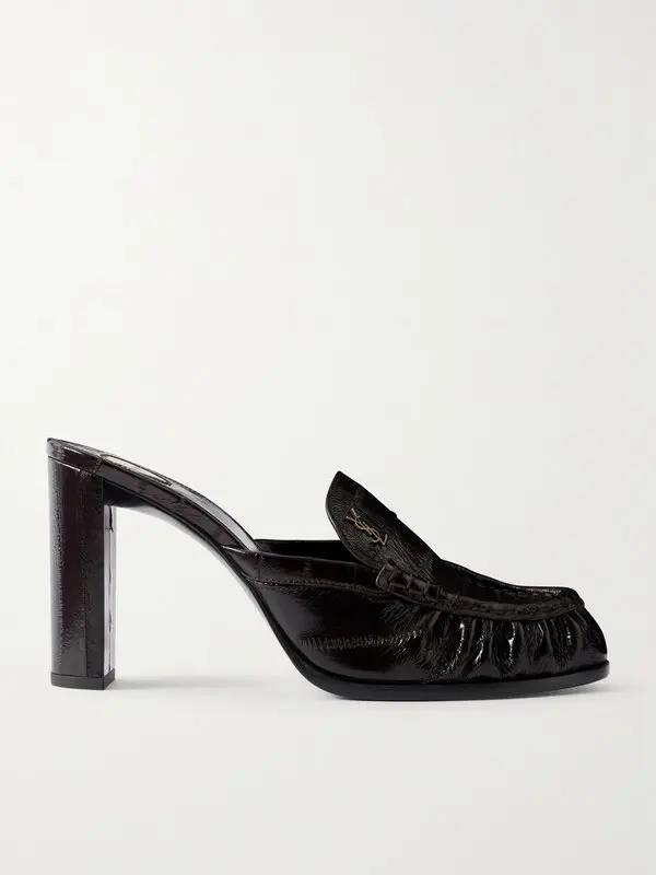 Saint Laurent Le Loafer Eel Pumps - Brown