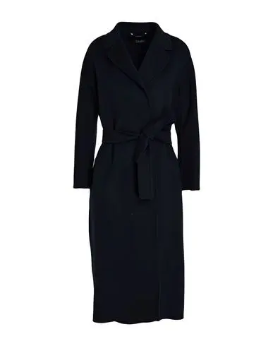 Max Mara Belted Virgin Wool Coat - Blue