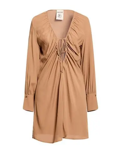 SEMICOUTURE Mini Dress In Crepe - Beige