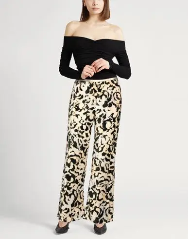 FORTE_FORTE Printed Velvet Viscose Polyester Palazzo Pants - White