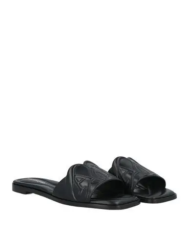 Alexander McQueen Leather Slide Sandals - Black