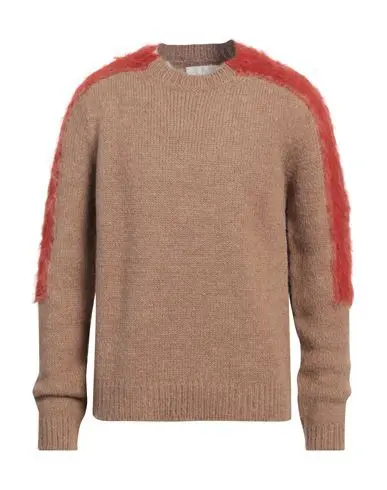 JIL SANDER Sweater Alpaca Wool Blend Two-tone Knit - Camel