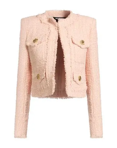 Balmain Jacket In Polyamide, Virgin Wool, And Cotton - Pink