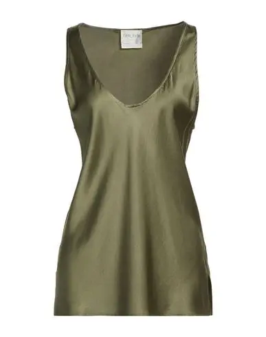 FORTE_FORTE Top In Military Silk And Elastane - Green