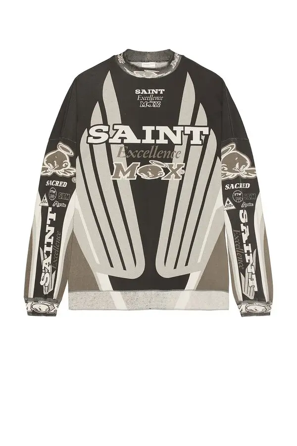 SAINT MXXXXXX Long Sleeve Graphic Tee - Black