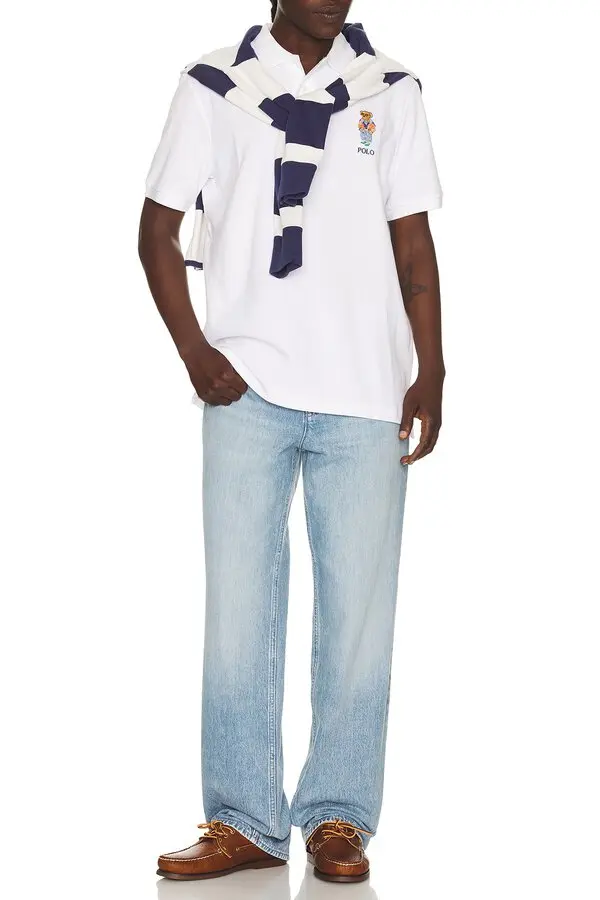 Polo Ralph Lauren Short Sleeve Basic Mesh Novelty Summer Bear Polo In White