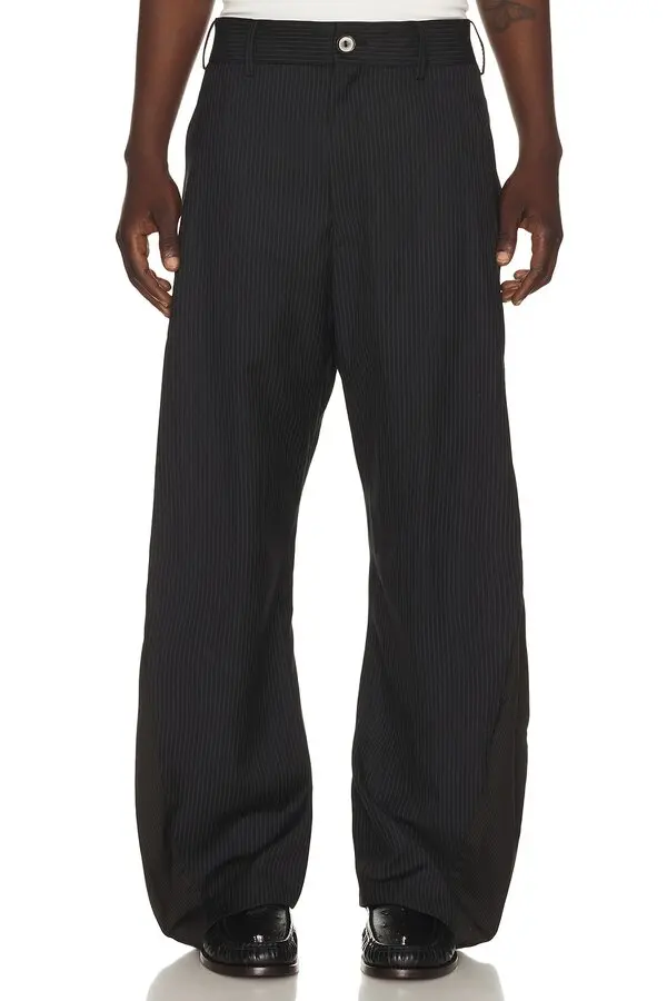 Andersson Bell Twisted Seam Stripe Wide Leg Trousers