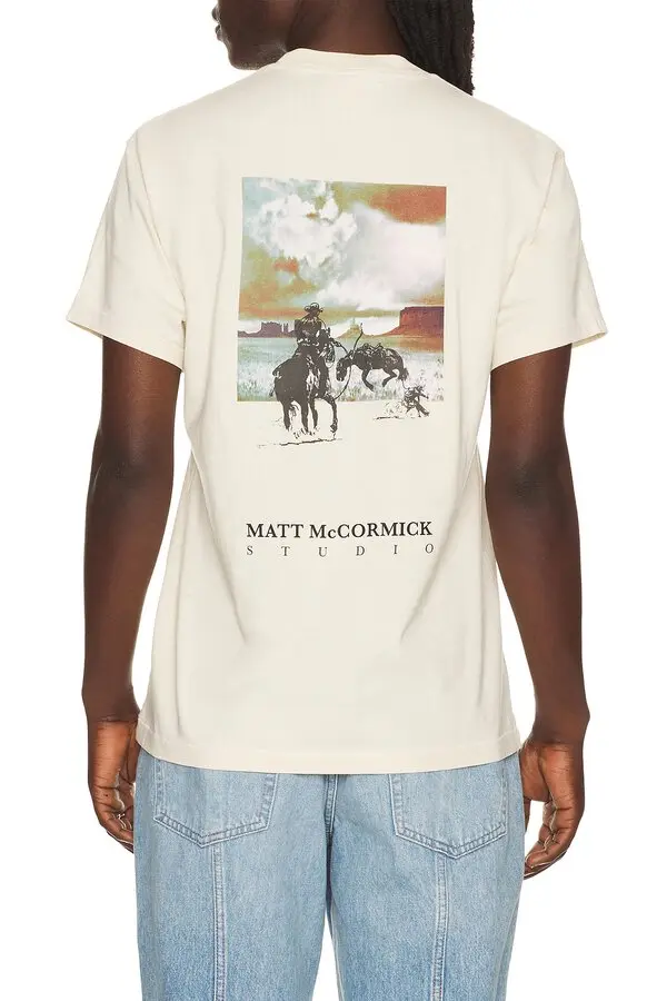 AUSTIN POST X Matt Mccormick Ceremony Of Certainty Stage Pocket Tee In Cream