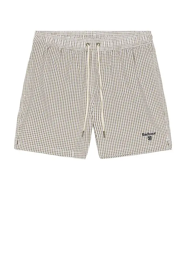 Barbour Gingham Seersucker Swim Short - Olive