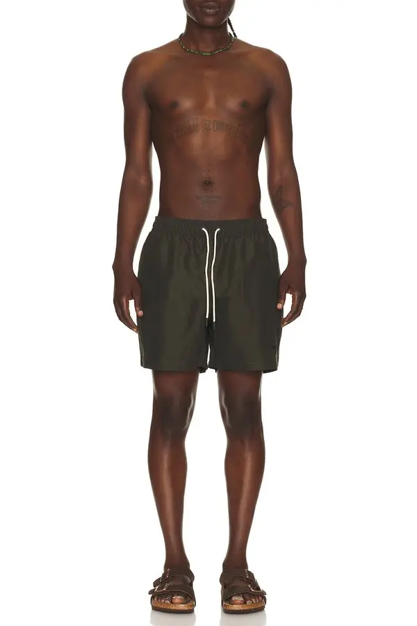 Barbour Water Reactive Tartan Swim Short - Olive