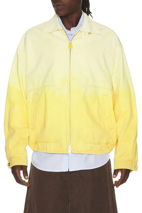 BEAMS Short Blouson Gradation Print In Lemon - Yellow