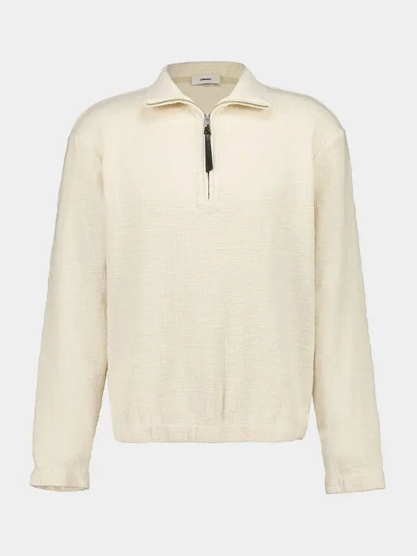 Commas Textured Cotton Pullover - Beige
