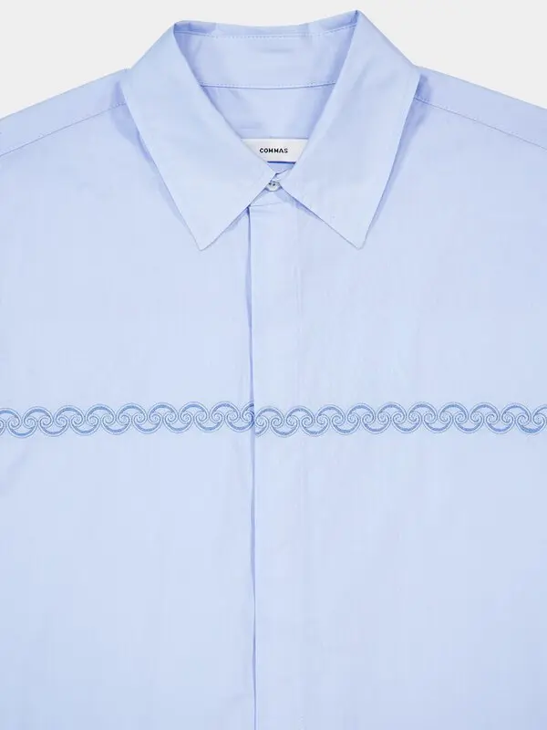 Commas Embroidered Cotton Voile Shirt