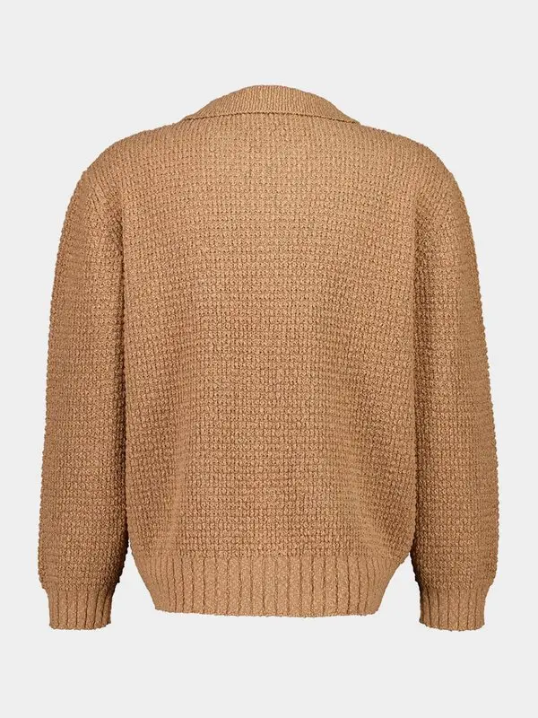 Commas Hazelnut Textured Knit Cardigan - Brown