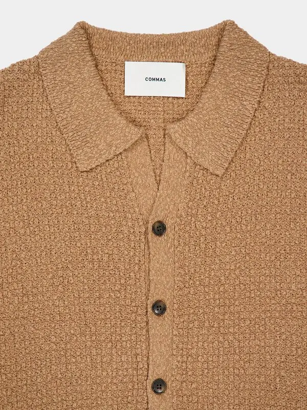 Commas Hazelnut Textured Knit Cardigan - Brown
