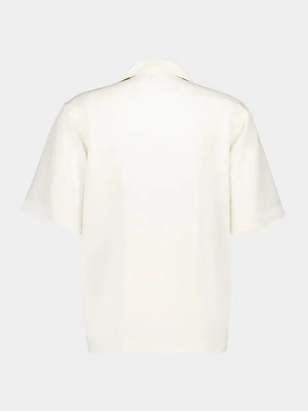 Commas Shell Embroidered Camp Collar Shirt - White