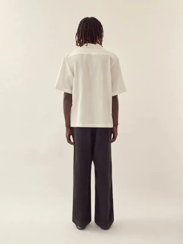 Commas Shell Embroidered Camp Collar Shirt